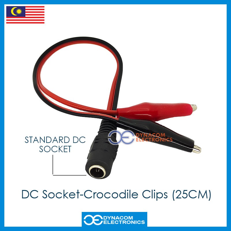 DC Socket-Crocodile Clips Power Cable (25CM) [Kabel Kuasa Socket DC ke ...