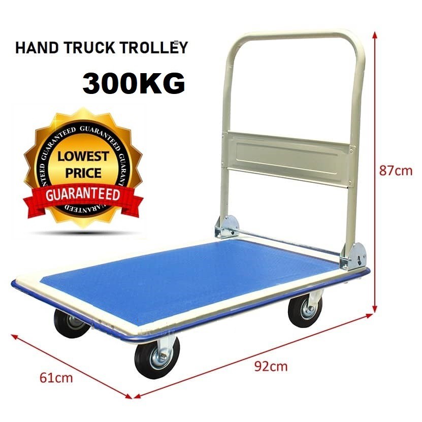 300kg Capacity Foldable Platform Metal Hand Truck Trolley High Quality Iron Heavy Duty ABS PVC ...