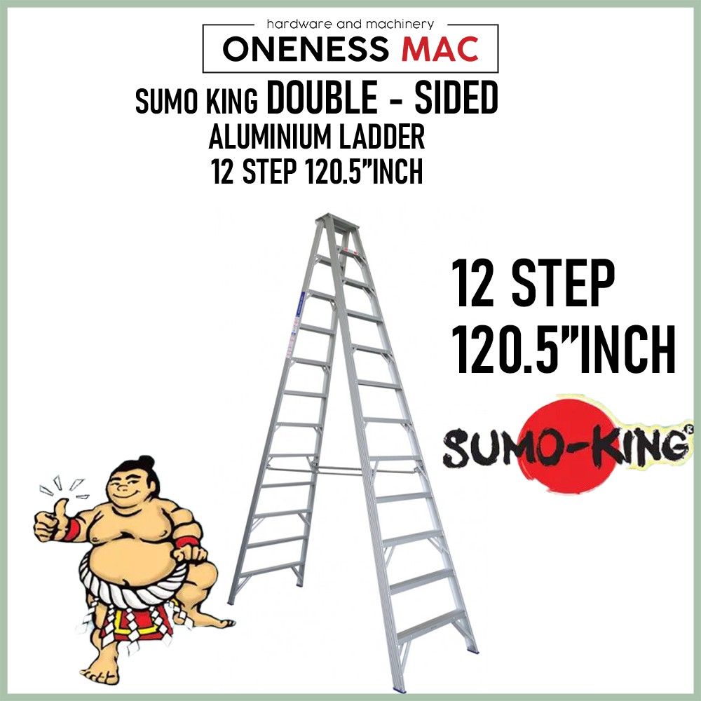 SUMO KING DOUBLE SIDED LADDER 12 STEP 120.5INCH | Shopee Malaysia