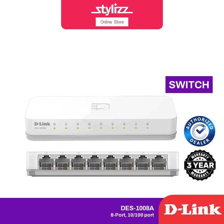 D Link Des 1008a Des 1008c 8 Port 10 100 Desktop Ethernet Network Lan