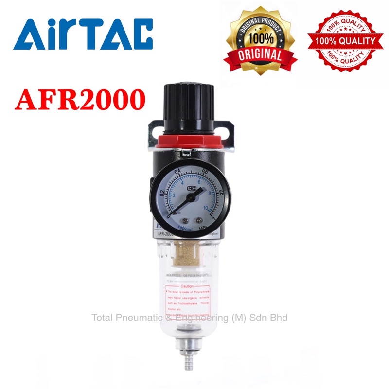AirTAC AFR2000 1/4” Pneumatic Air Filter Regulator Water Separator Compressor Filter | Shopee ...