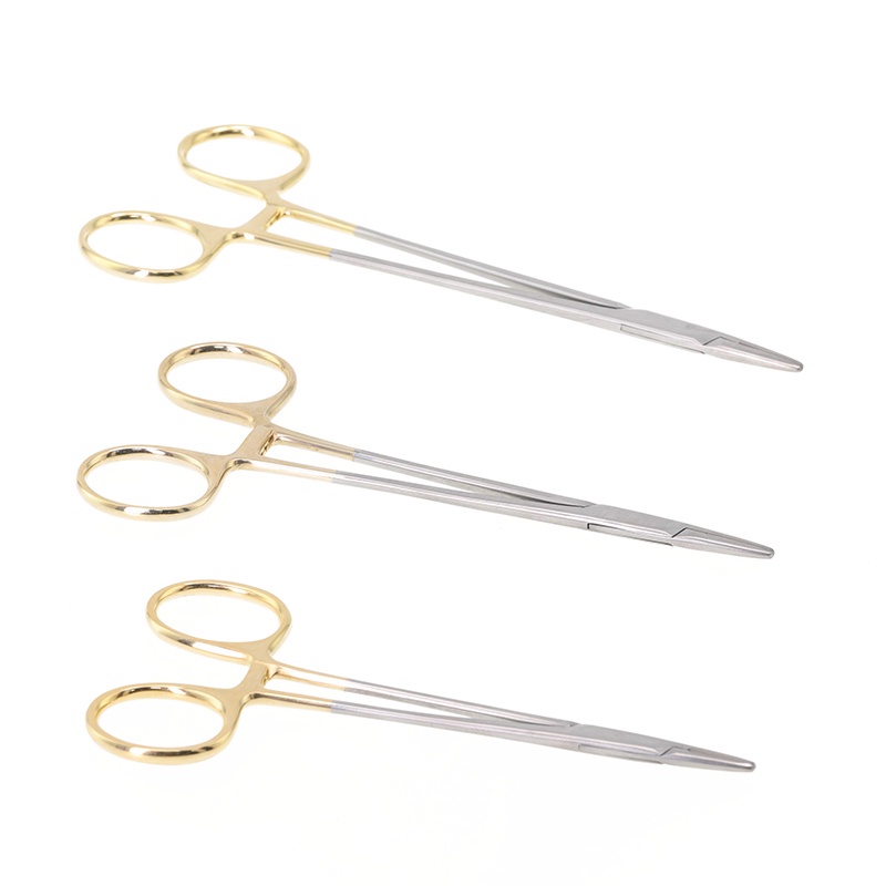 Dental Needle Holder 12cm14cm16cm Beauty Gold Handle TC Needle Holder ...