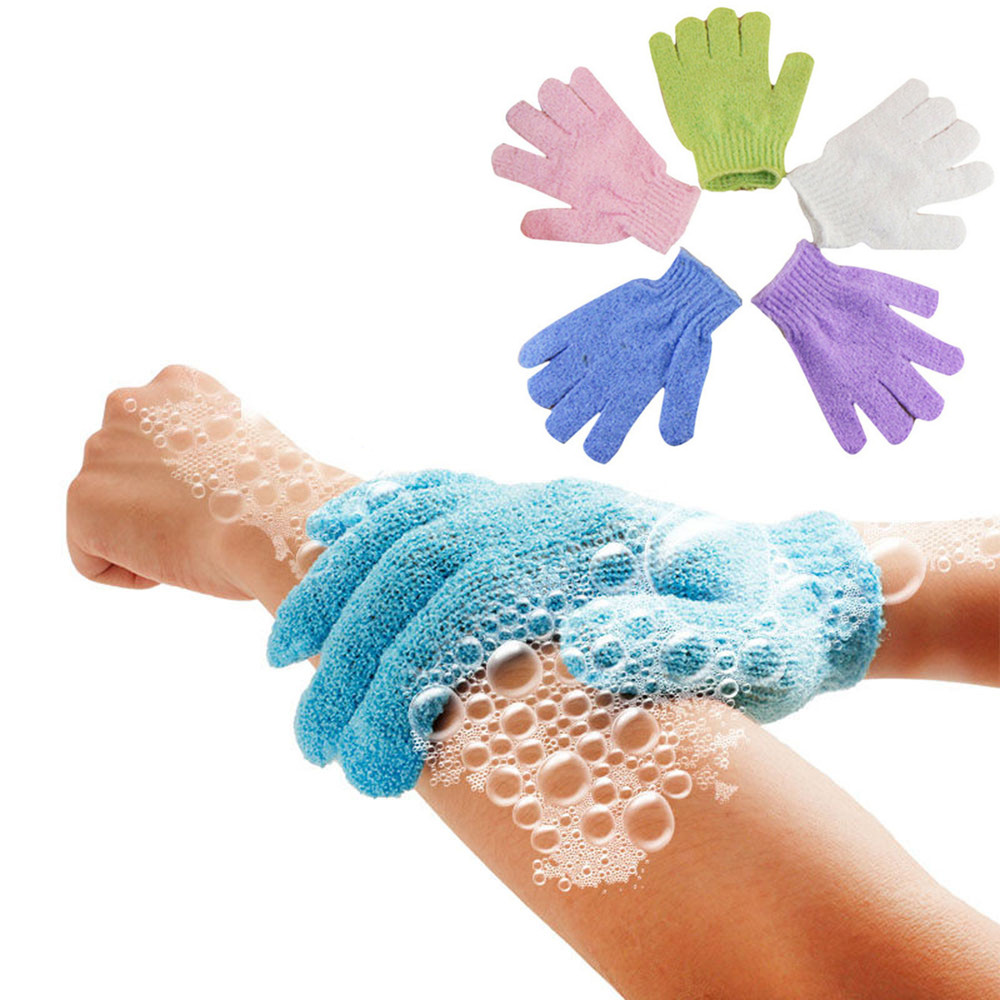 1Pc Bath Exfoliating Sponge Scrub Nylon Fingers Glove/Body Massage ...