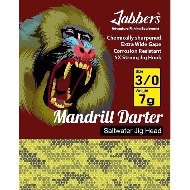 JABBERS Mandrill Darter 5X Saltwater Jig Head Hook/soft plastic 🪝 ...