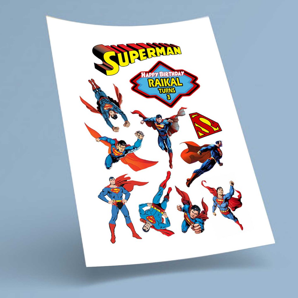SUPERMAN DESIGN CUSTOM NAME & AGE [JPEG FORMAT/FILE] [CAKE TOPPER ...