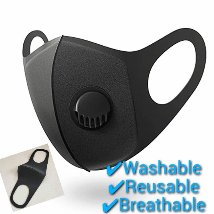 Sponge Face Mask Black Breathable Mouth Mask Reusable Anti Dust Haze ...