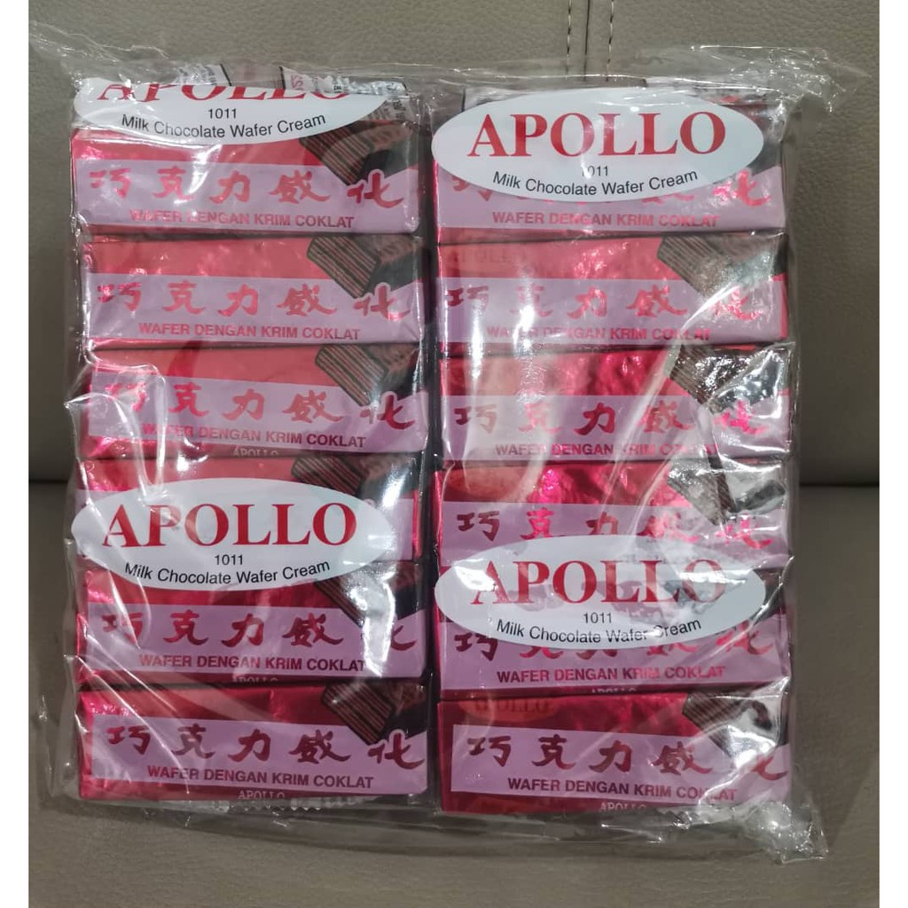 Apollo Milk Chocolate Wafer Cream 1011 4x12gx12pcs | Shopee Malaysia