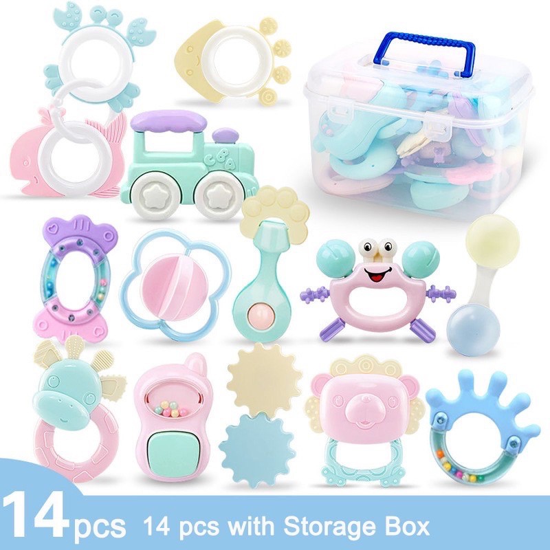 Baby Rattle Sets Teether Rattles Toy 14pcs Babies Grab Shaker Early ...