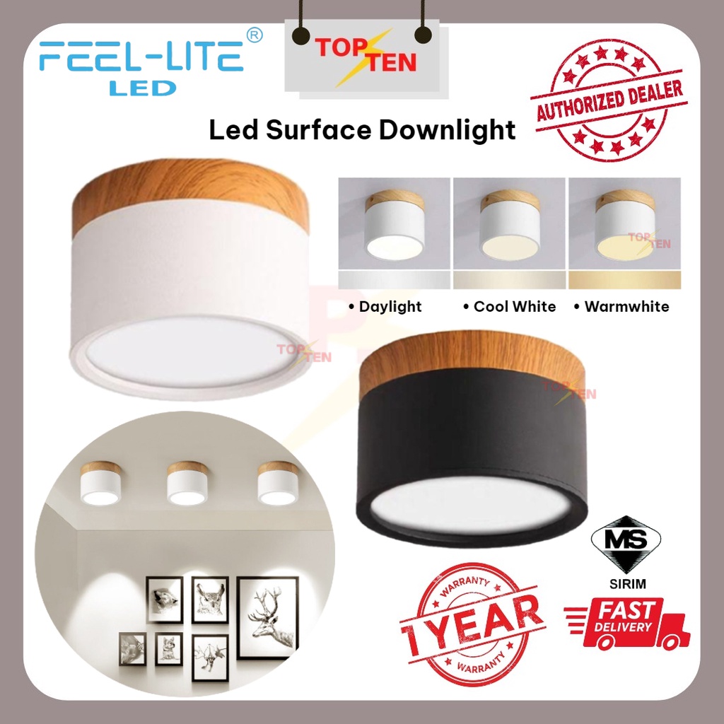 Feel Lite Led Downlight Modern Design Surface Downlight 12W Wooden ...