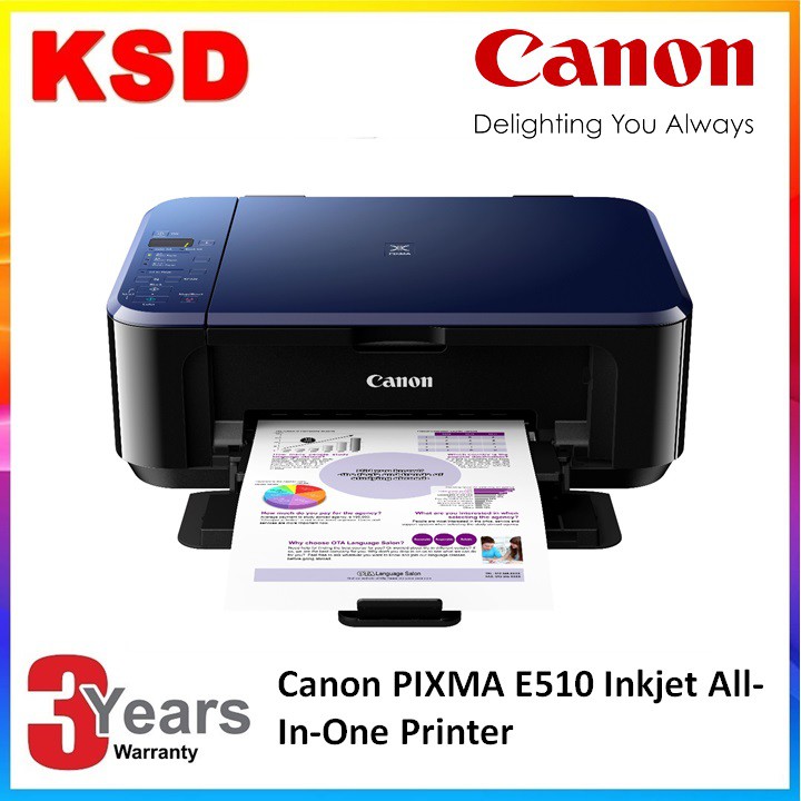 Canon Pixma E510 Ink Efficient Printer (Include Ink) | Shopee Malaysia