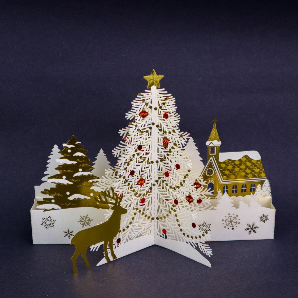Laser Cut Christmas Cards With Pop Out Ornaments