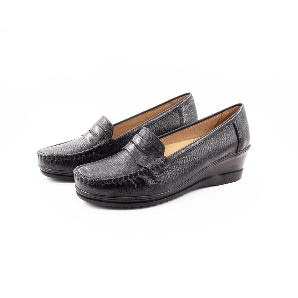 [CLEARANCE] Snowfly Real Leather Slope sole Ladies Penny Loafers L0274 ...