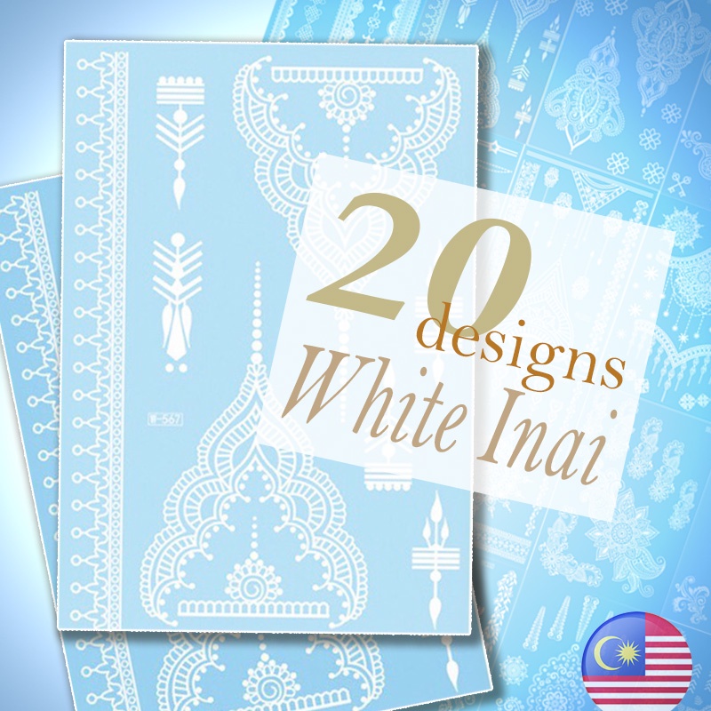 Henna Instant White Sticker Pengantin Inai Sticker Putih Lace Henna ...