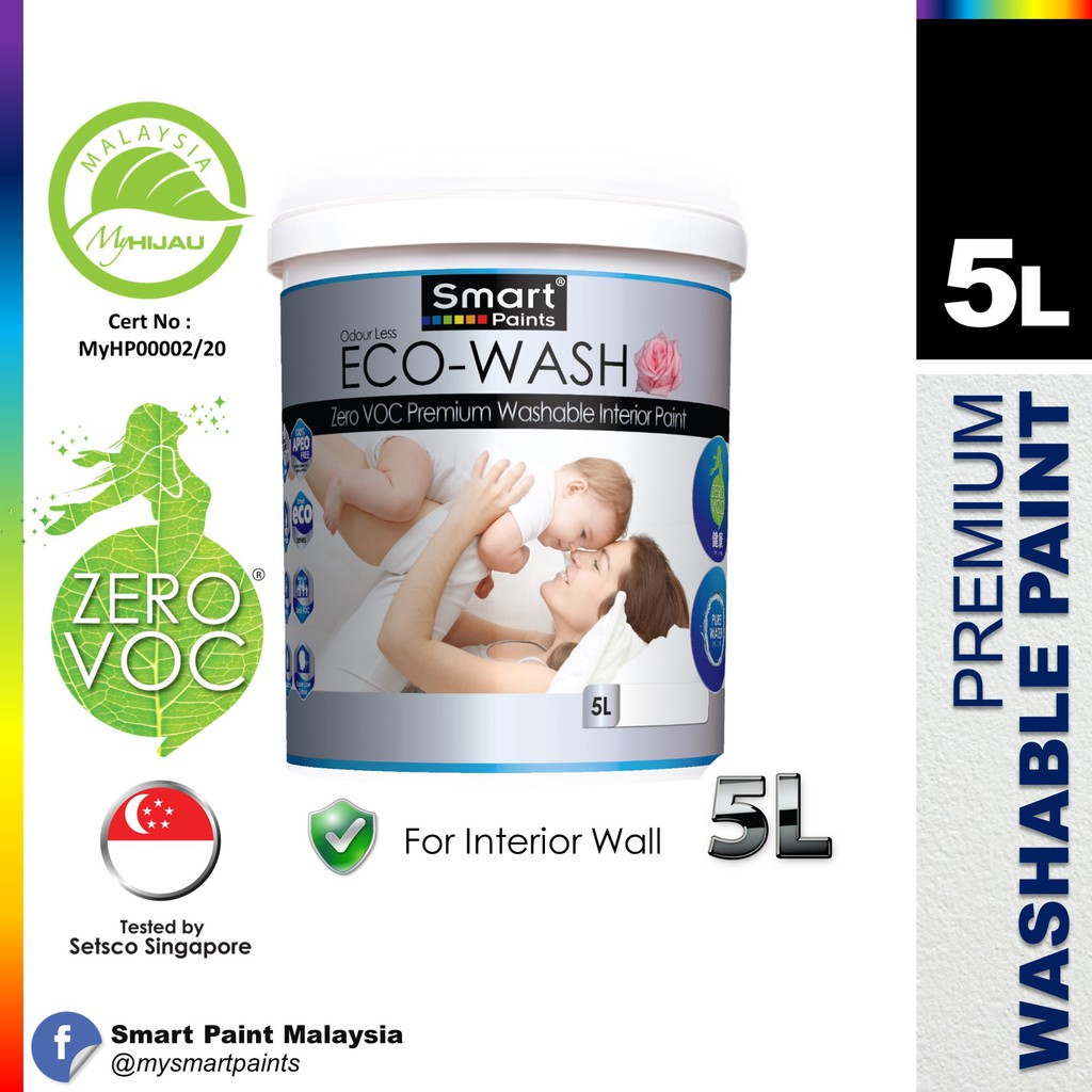5L Smart Eco Wash (Zero VOC Interior Paint) | Shopee Malaysia