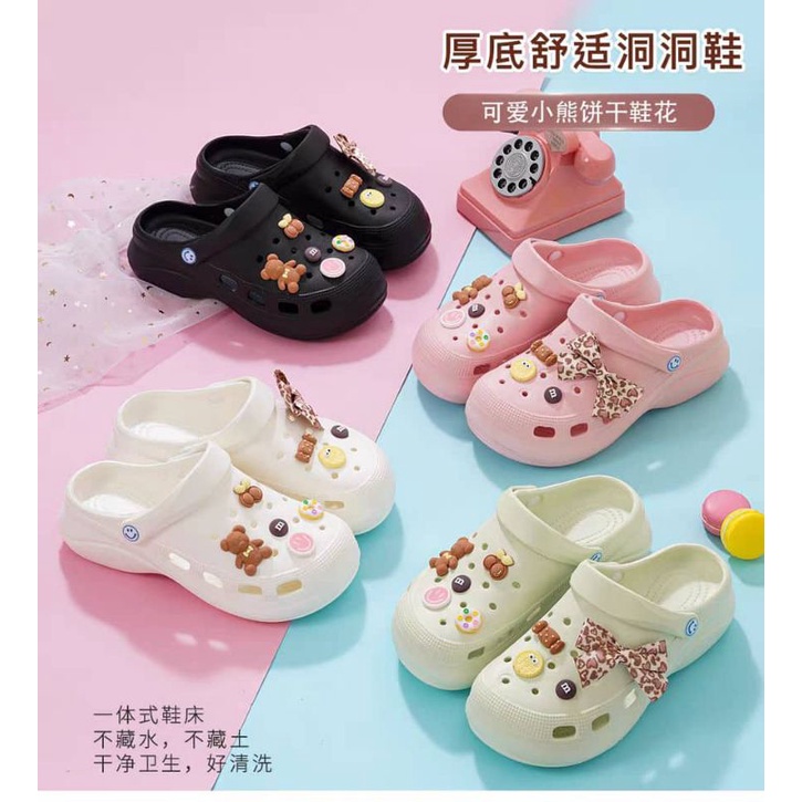 Croc heel ribbon girl latest design/croc blink blink diamond perempuan ...