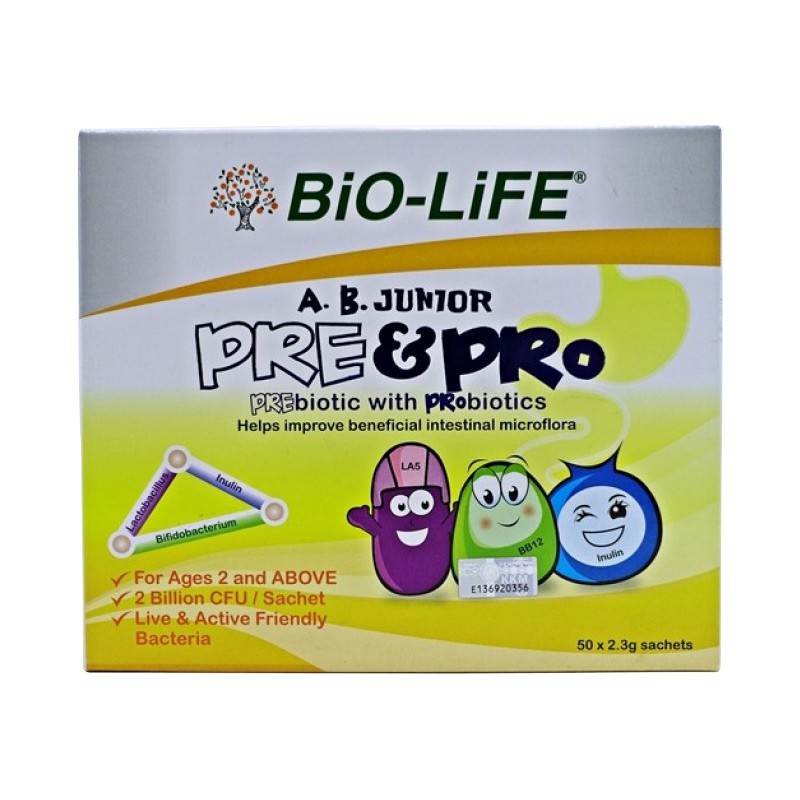 Bio-Life Ab Junior Prebiotic & Probiotic 50 sachets x 2.3gm powder ...
