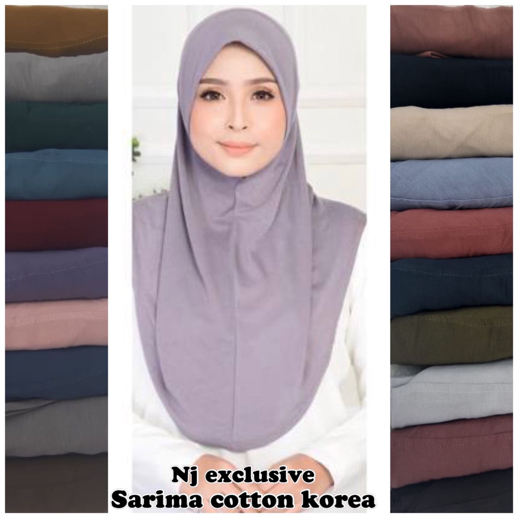 SARIMA COTTON PREMIUM KOREA 20 PCS WARNA/HITAM SEMUA SAMA AWNING ...