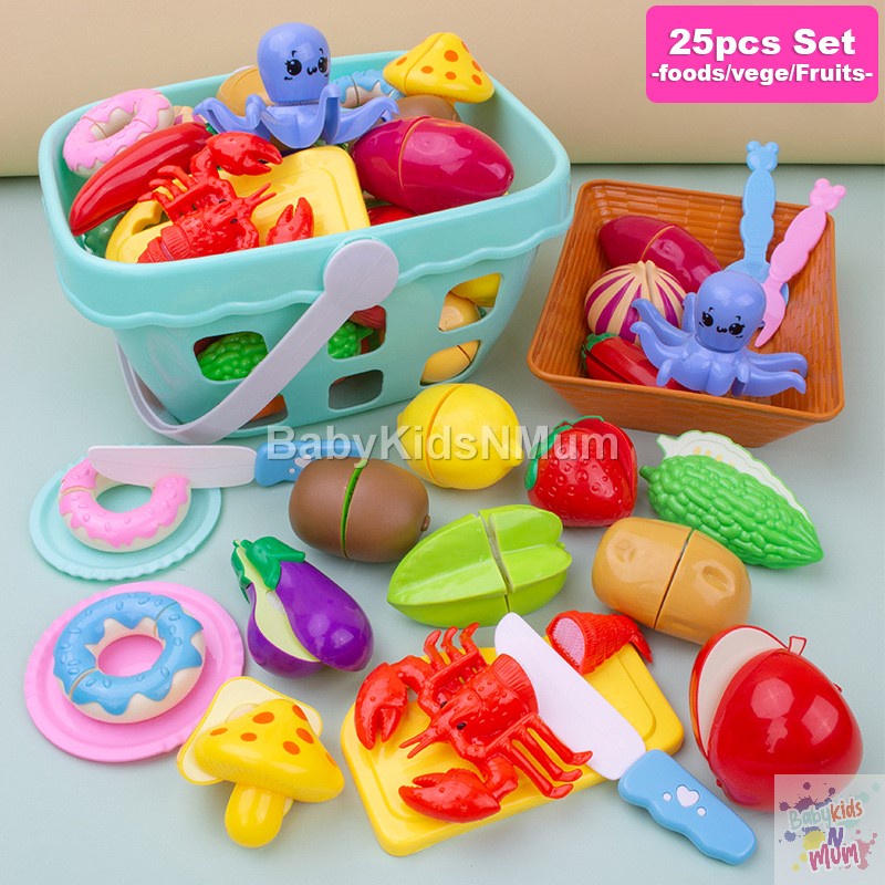 Cutting Play Food Pretend Play Set Toy Early Learning Educational Food ...