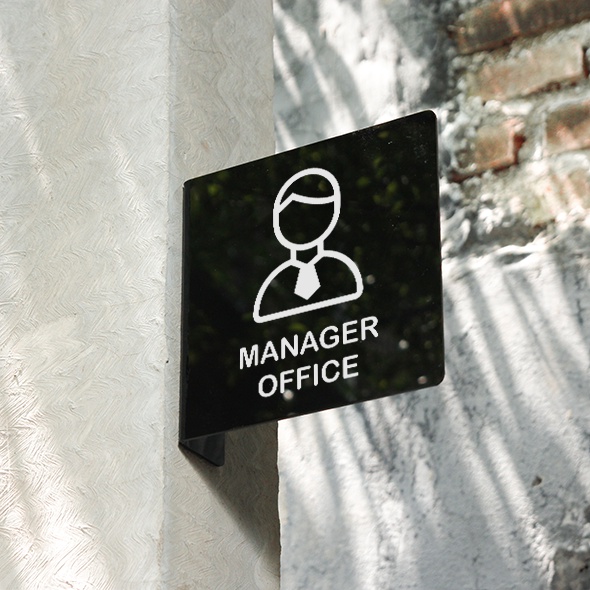 Acrylic Pop Up Sign Square Signage 15 x 15 cm - Office Manager | Shopee ...