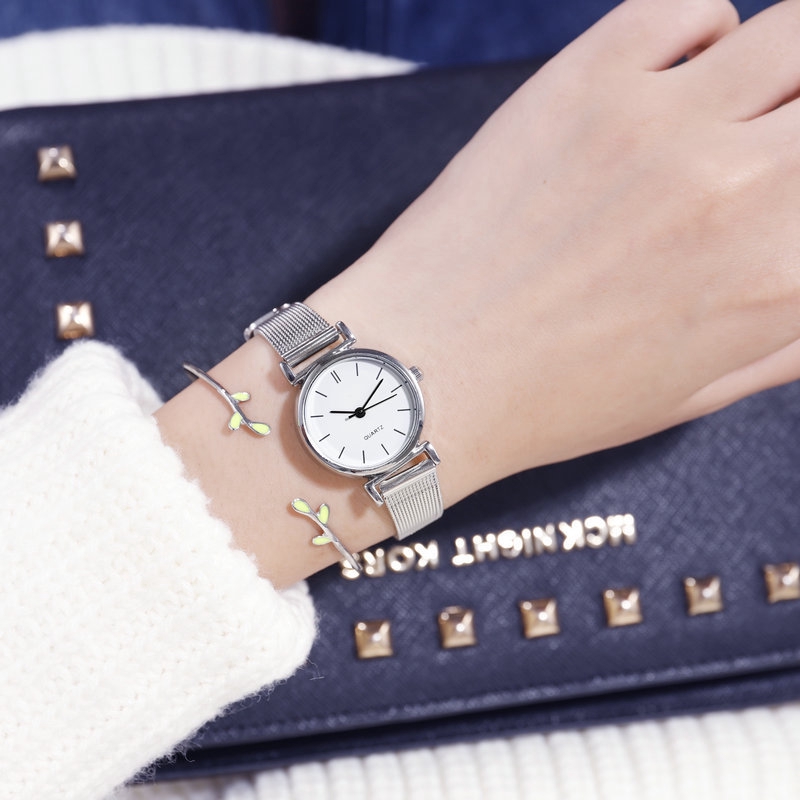 Korean Round Simple Women Watch Retro Literary Small Fresh Female ...