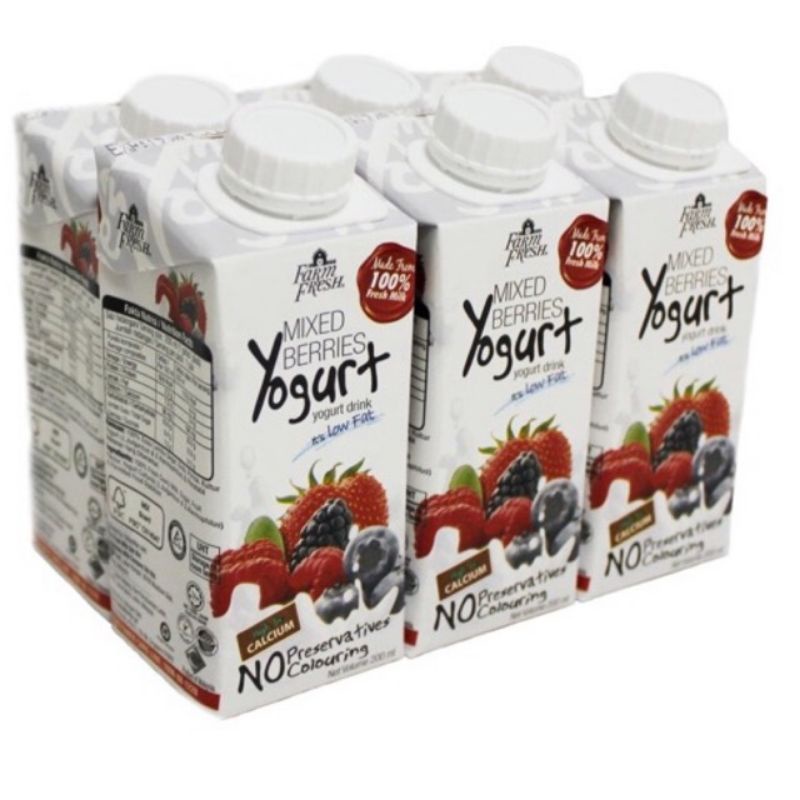 UHT YOGURT MIXBERRIES FARMFRESH 200ML X6PCS | Shopee Malaysia