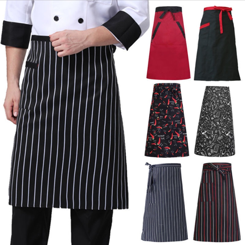 Ready Stock Chef apron hotel cafe restaurant waiter half cut apron home ...