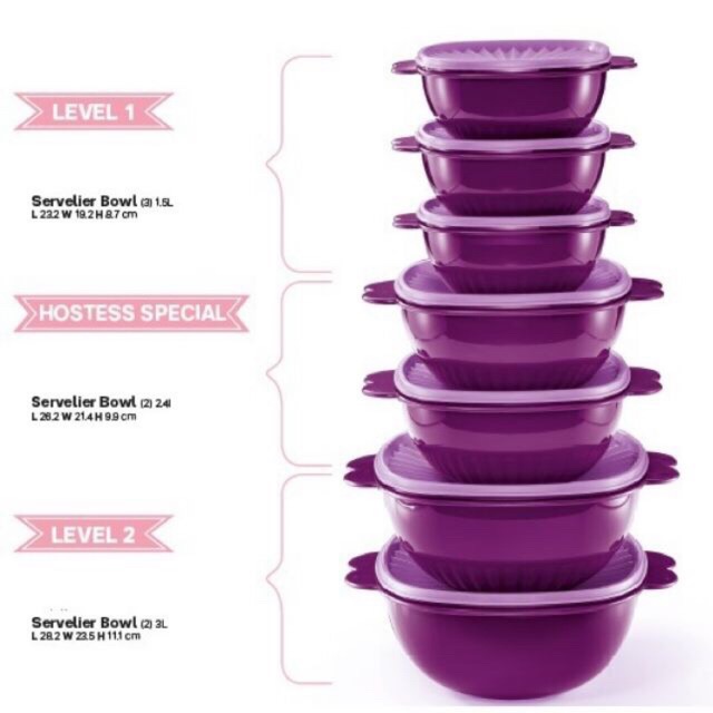 Tupperware Servelier Bowl Set (7pcs) | Shopee Malaysia
