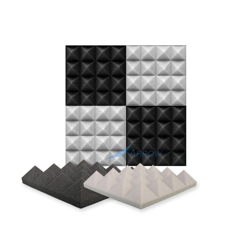 Arrowzoom 12 pcs & 24pcs 25cm proofing Sound Foam Absorption Pyramid ...