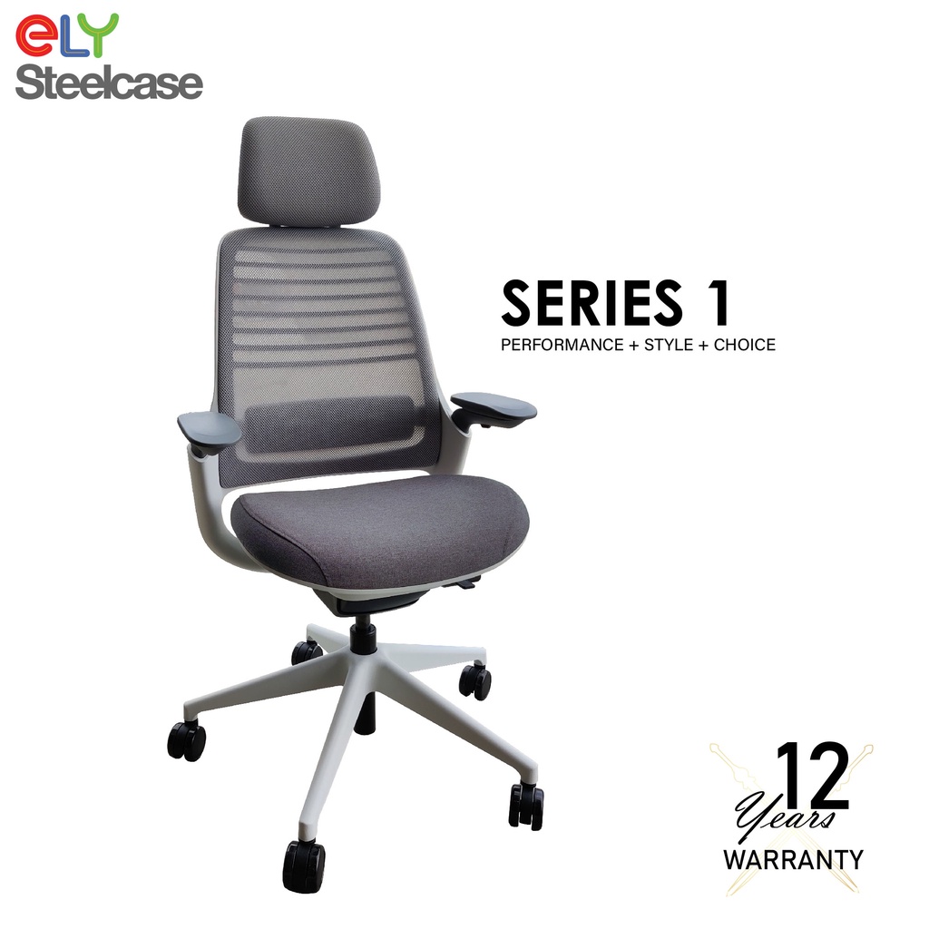 ELY Steelcase Series 1 | Seagull Frame | 3D Microknit | With Headrest ...