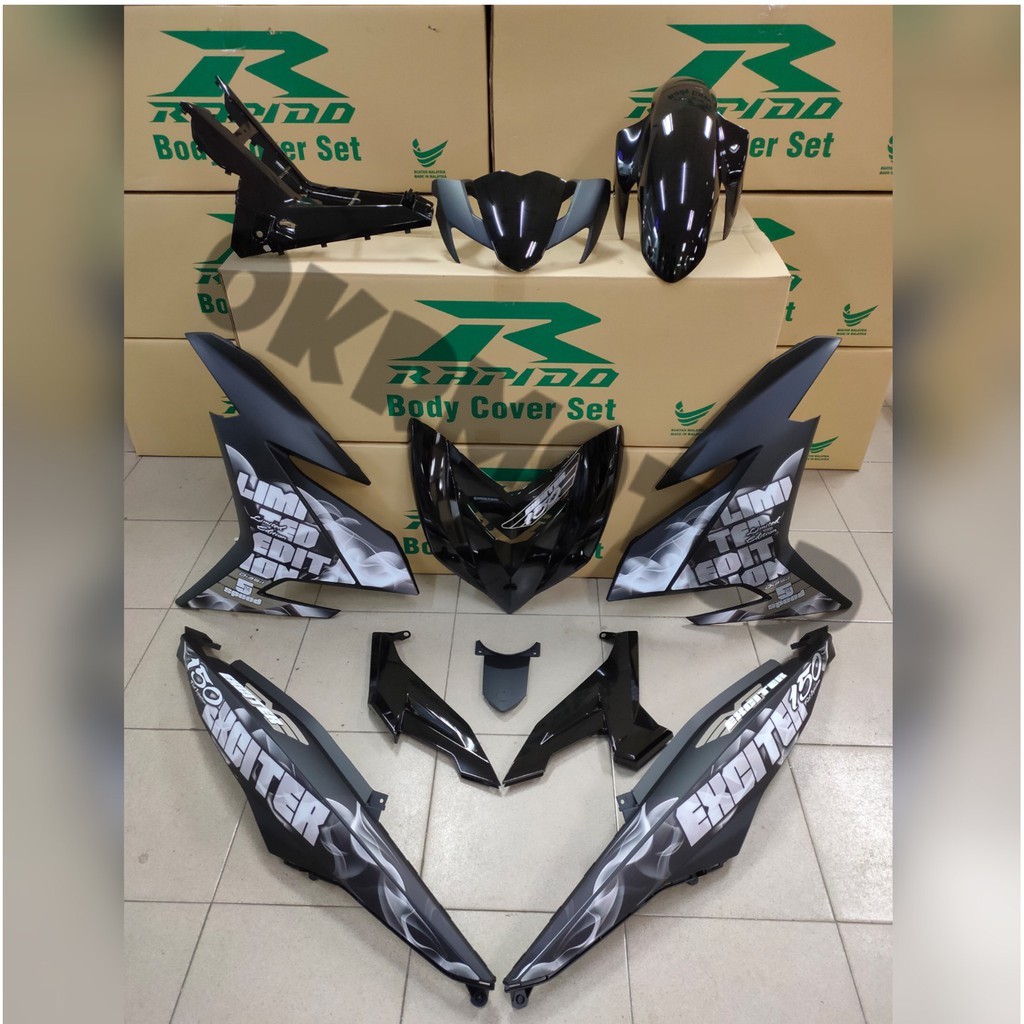 RAPIDO COVER SET Y15ZR V1/V2 EXCITER LIMITED EDITION BLACK (STICKER TANAM/AIRBRUSH) | Shopee ...