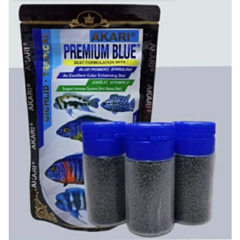 Akari Premium Blue, Yellow, Red Fish Pellets (FREE STICKER) | Shopee ...