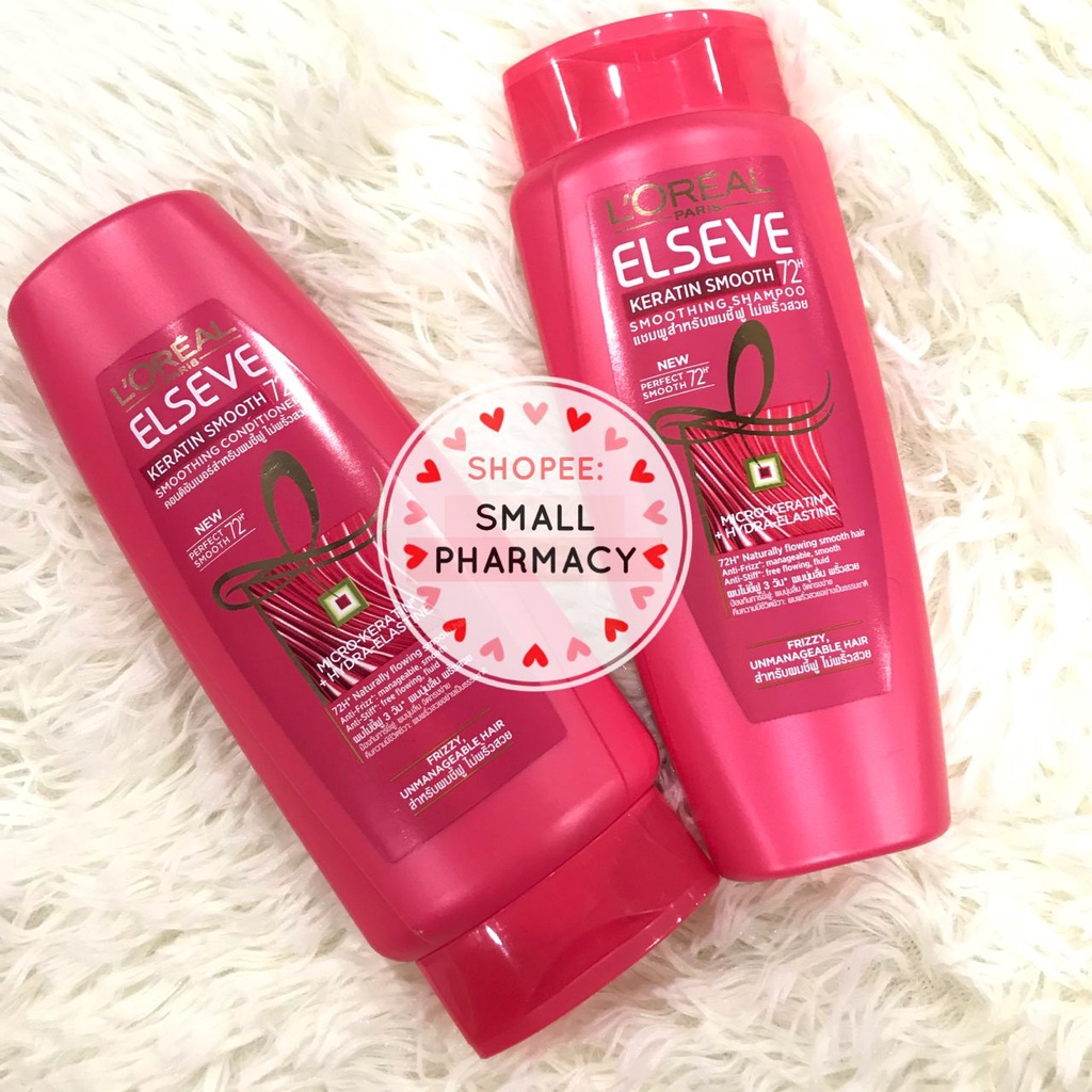 Loreal Elseve Keratin Smooth 72H Smoothing Shampoo 012541 / Conditioner ...
