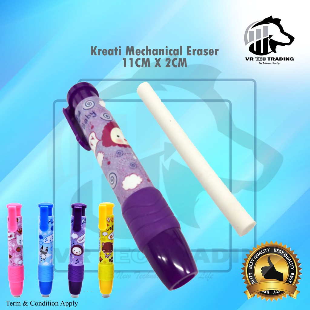 🇲🇾 Ready Stock 💕Kreati Mechanical Eraser 3 IN 1 11CM X 2CM Shell ...