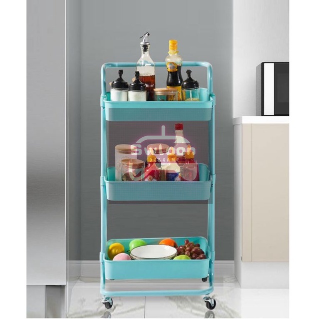 IKEA 3 Tier Multi-functional Trolley Storage Rack Utility Shelves with ...
