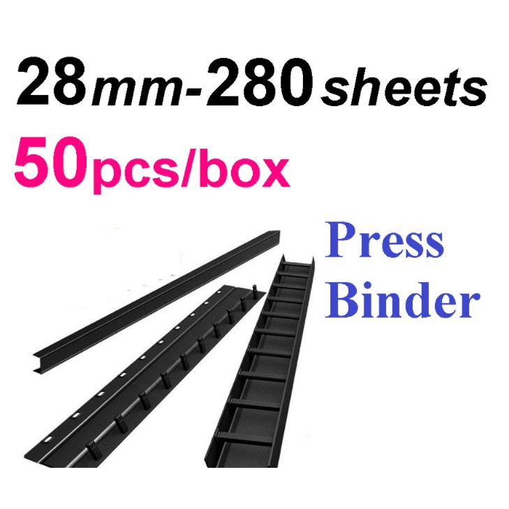 28mm Press Binder Comb/ Binding Strip/ Lock Binder (25/50 Pcs) | Shopee ...