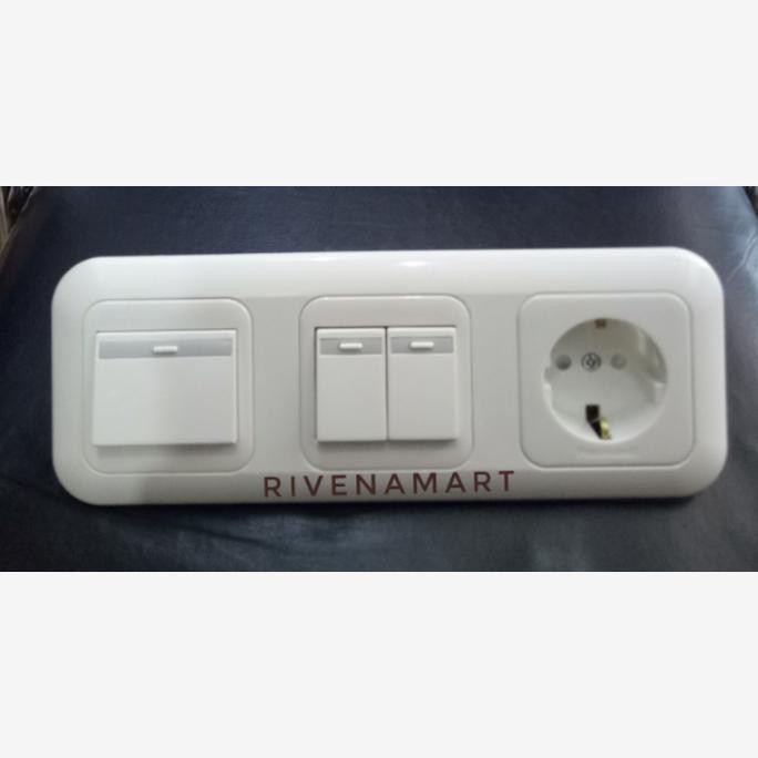 Panasonic 3 Frame Switch 3 Gang & Socket Cp Wide Series White | Shopee ...