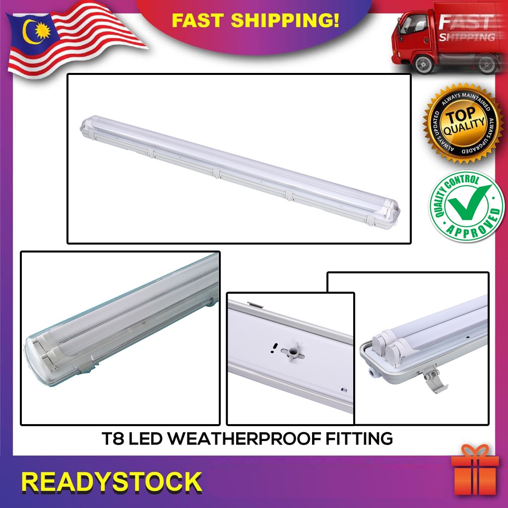 LED T8 ANTI CORROSIVE FITTING / WEATHERPROOF CASING DOUBLE TUBE FOR T8 LED | Shopee Malaysia
