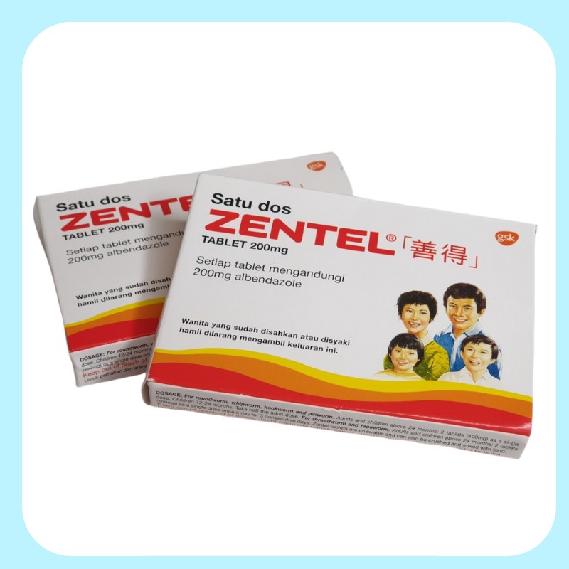 Zentel 200mg - 2 tablets (De-worm) | Shopee Malaysia