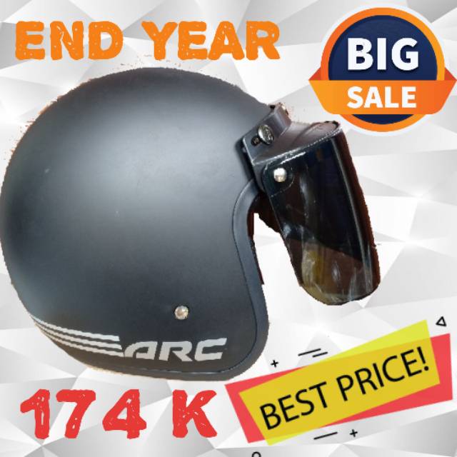 Doff / Bogo / Retro / Sni Black Arc Helmet | (BISA COD) HELM ARC WARNA ...