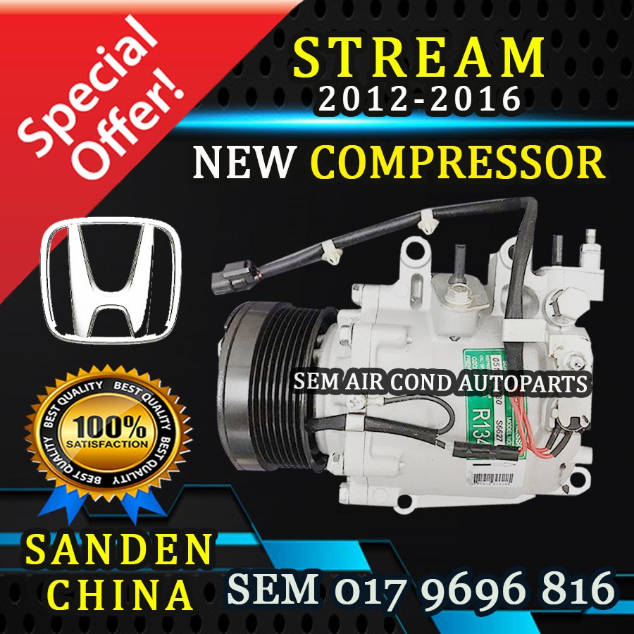 HONDA STREAM 2012-2016 YEAR NEW CHINA NEW COMPRESSOR (CAR AIRCOND SYSTEM) | Shopee Malaysia