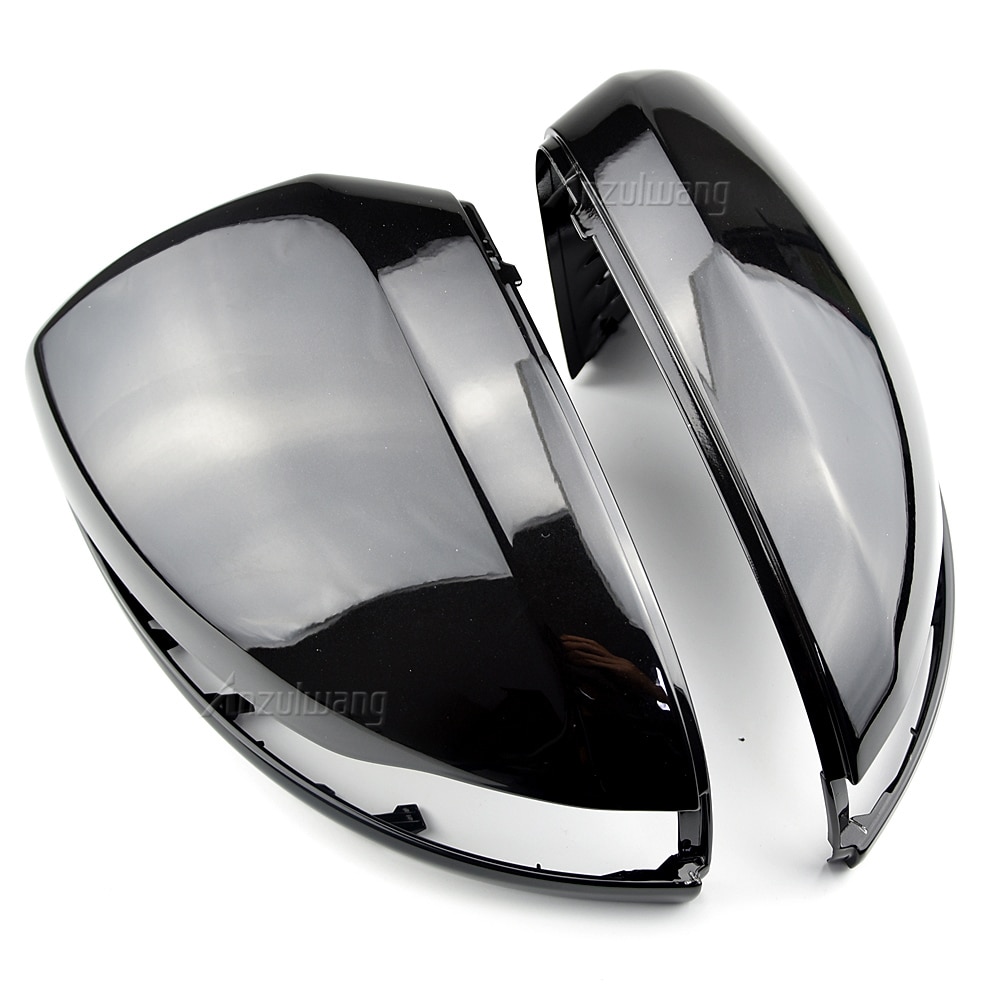 Bright black side mirror covers rearview mirror caps with clips for ...