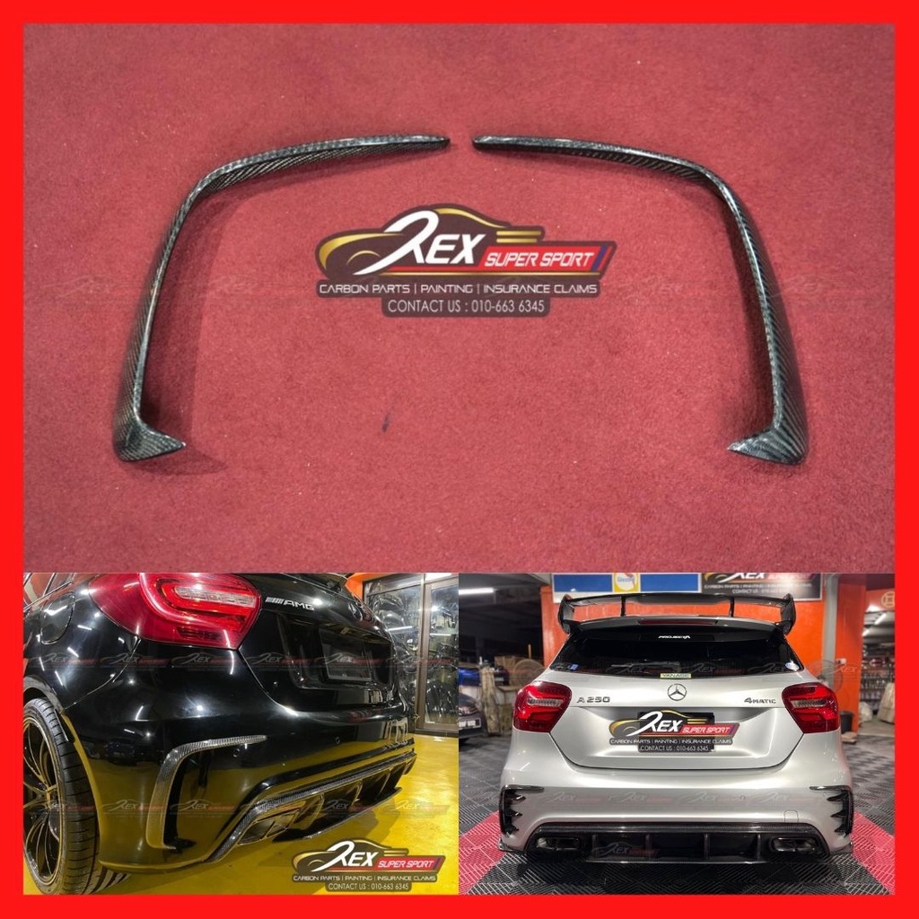 Mercedes-Benz A-CLASS W176 Rear Canard Carbon Fiber A180 A200 A250 A45 ...