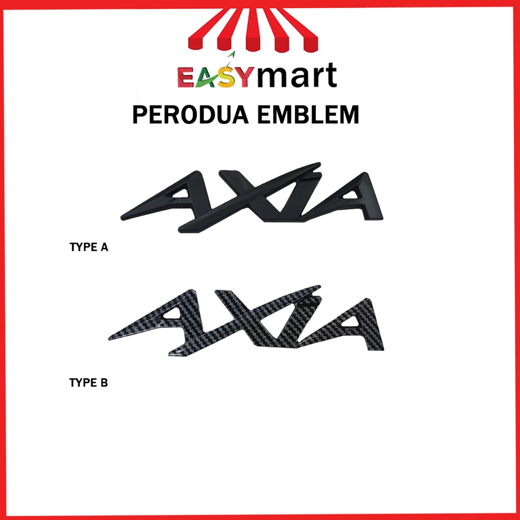 PERODUA FONT EMBLEM MATTE BLACK CARBON 3M SIRION AXIA ALZA ATIVA BEZZA ...