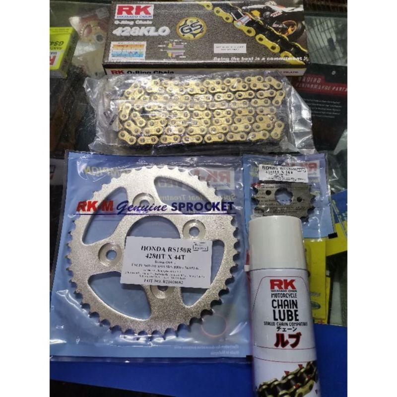 💯 ORIGINAL RK RK-M HONDA RS150 V1/V2 SPROCKET CHAIN SET RK GS O-RING ...