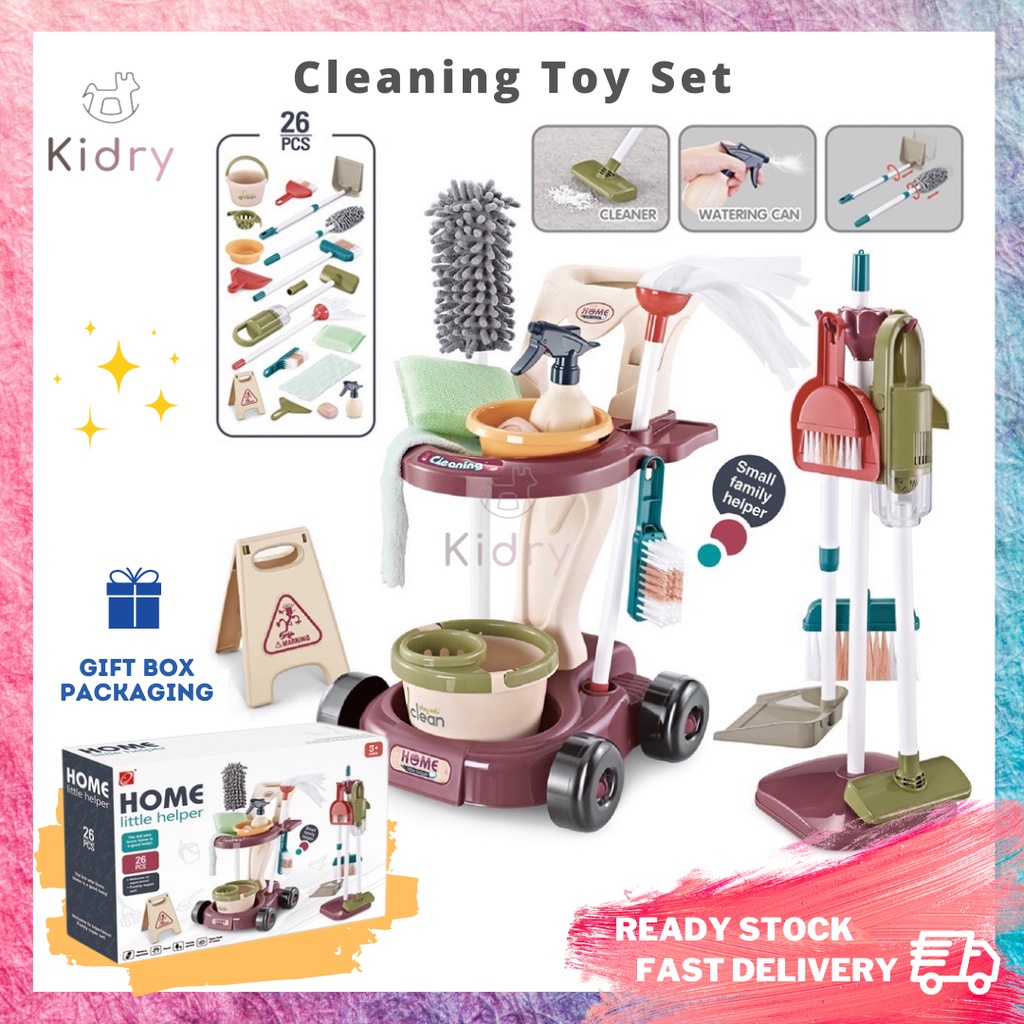 Children Cleaning Toy Set Pretend Play Housekeeping Vacuum Cleaner ...