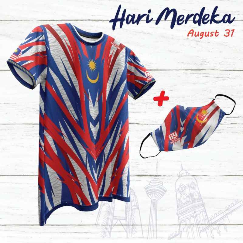 2021 VS 64 MERDEKA SUBLIMATION JERSEY+MASK SET | SET JERSI & TOPENG ...