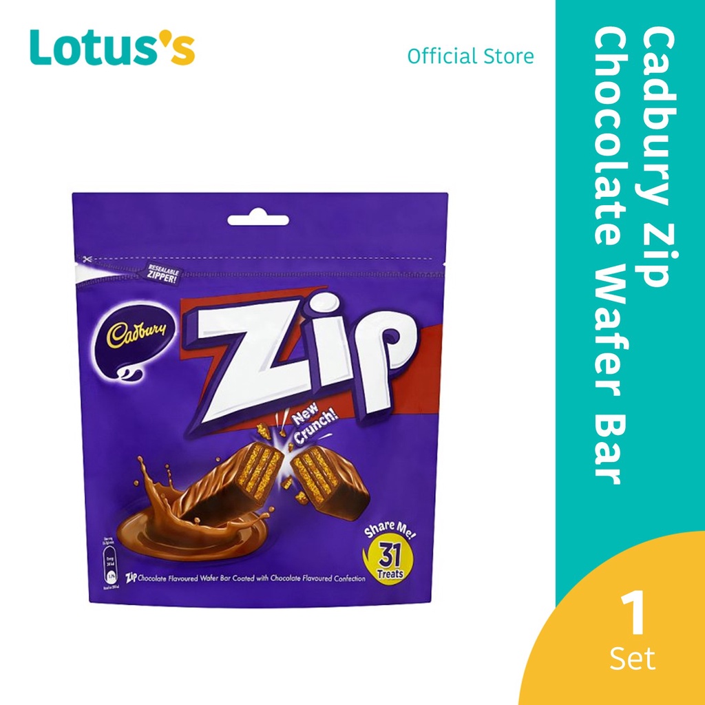 Cadbury Zip Chocolate Flavoured Wafer Bar Coated With Chocolate ...