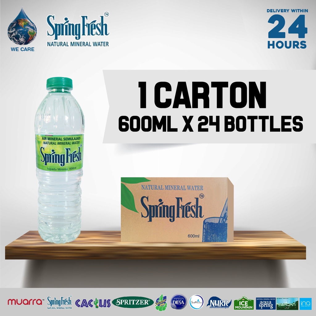 Spring Fresh Mineral Water (600ml x 24 Bottles x 1 Carton) | Shopee ...