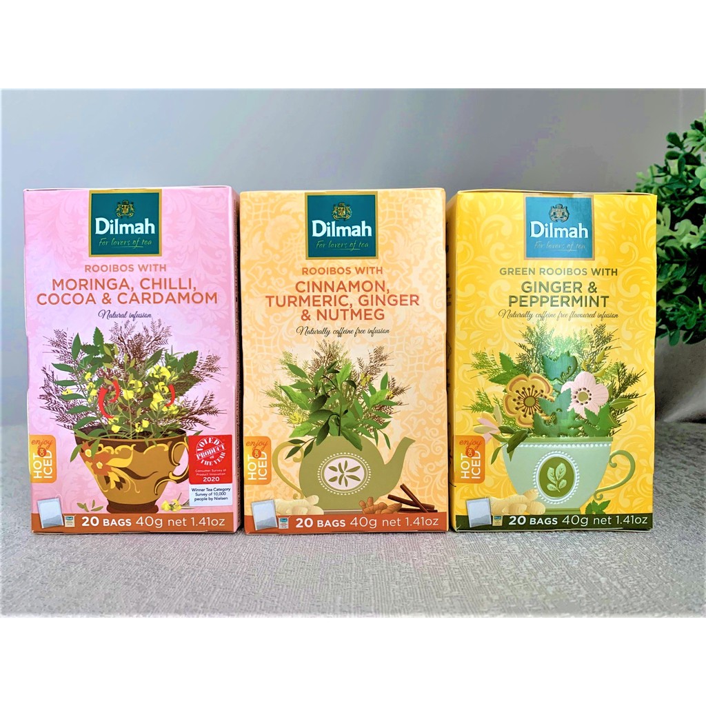 Dilmah Caffeine Free Rooibos Tea Leaves Series Hot or Cold Brew 20 tea ...