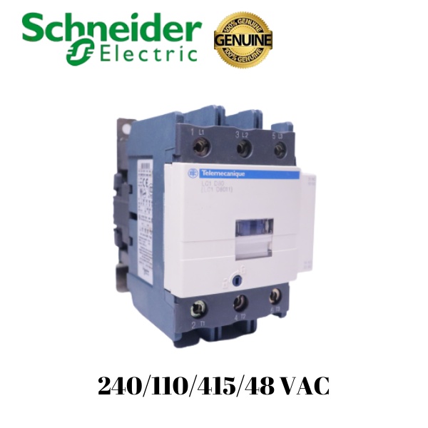 Schneider ( LC1-D80 ) 125A 1a1b AC Magnetic Contactor 3Pole 240/110/415 ...